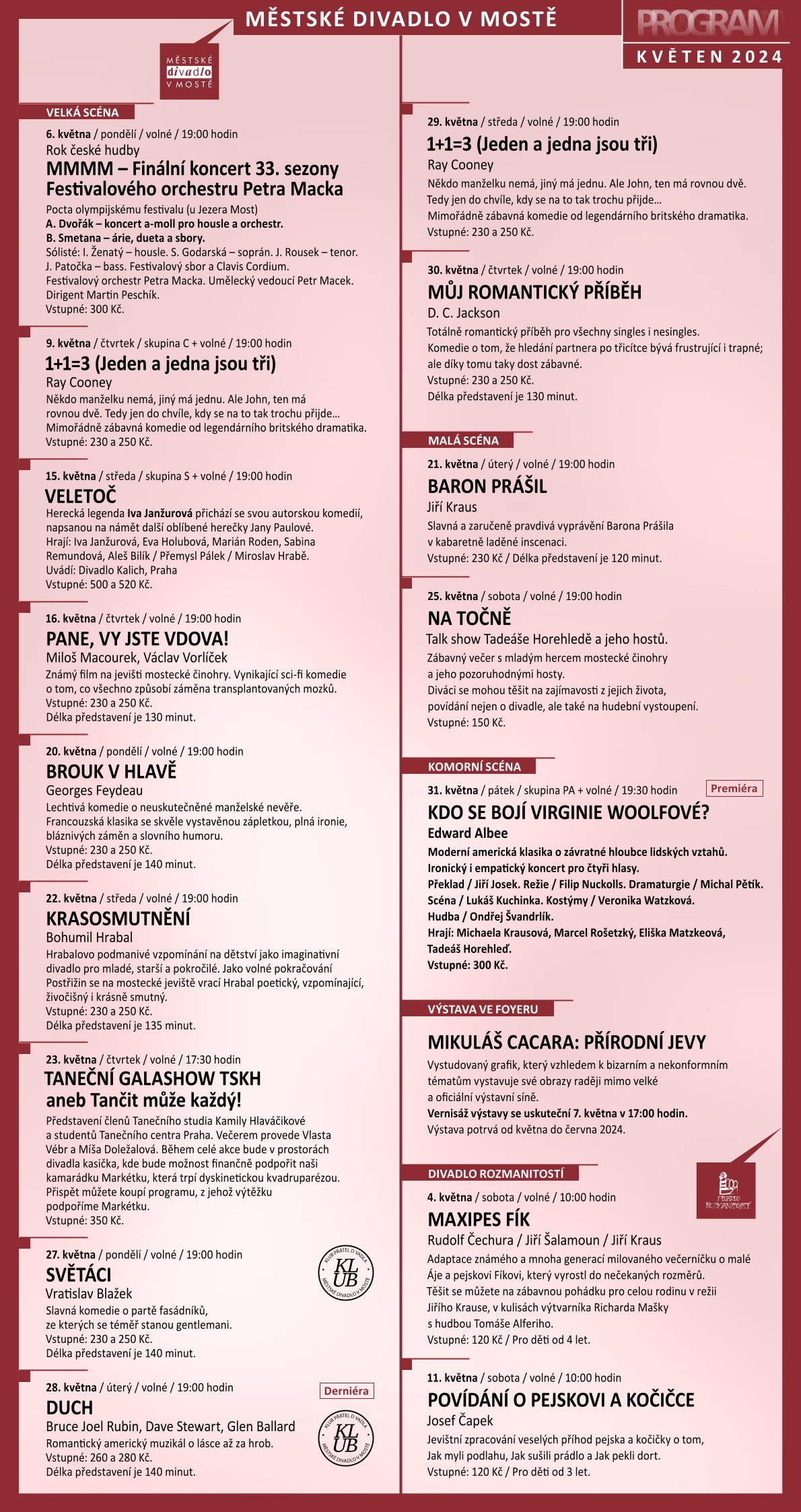 PROGRAM DIVADLA MOST - KVĚTEN 2024 | Krušné hory