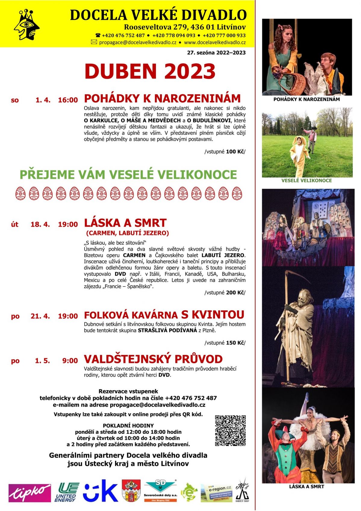 DUBNOVÝ PROGRAM DOCELA VELKÉHO DIVADLA 2023 | Krušné hory